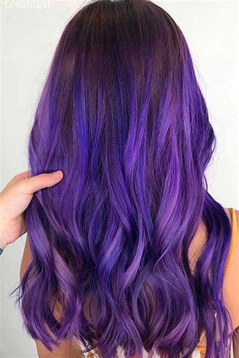 Dark Brown Hair With Blue And Purple Highlights