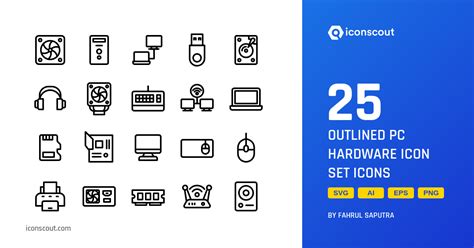 Download Outlined PC Hardware Icon Set Icon Pack Available In SVG PNG Icon Fonts