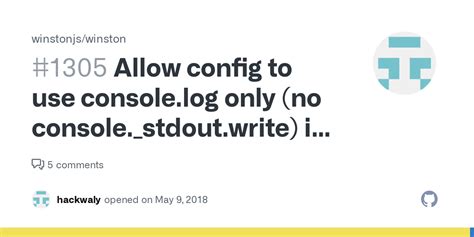 allow config to use console log only no console stdout write in