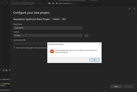Reactjs Create React Template In Visual Studio Gives Error Stack Overflow