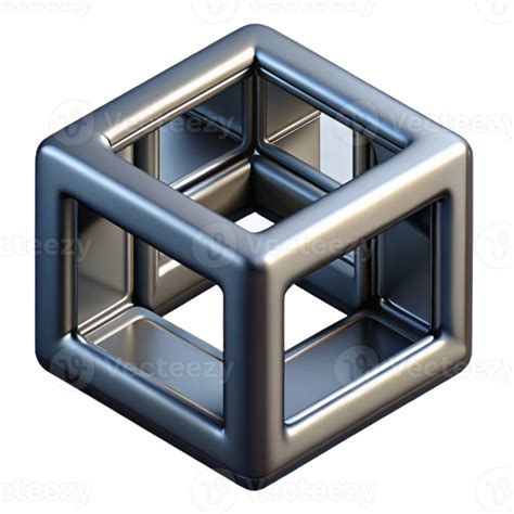 3d Render Metallic Cube Illustration 54308846 Png