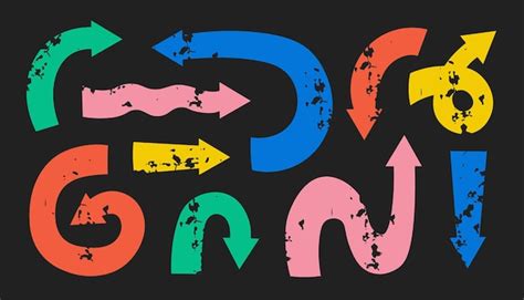 Premium Vector Colorful Grunge Arrows Vector Set