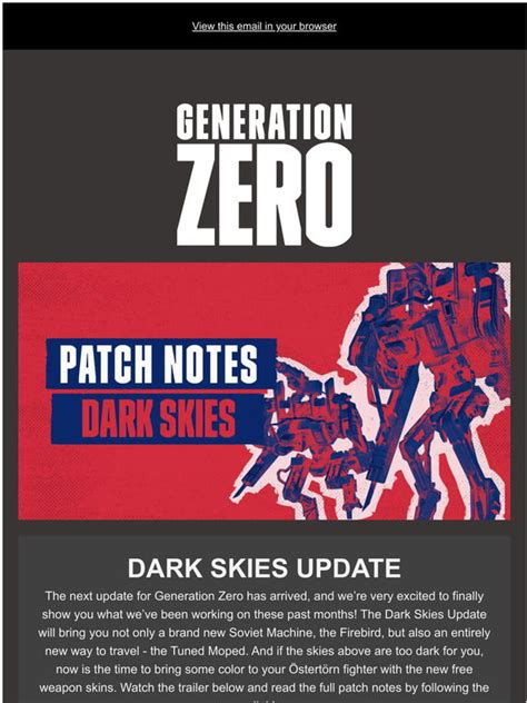 Generation Zero New Update Fight The Soviet Firebird And Discover The