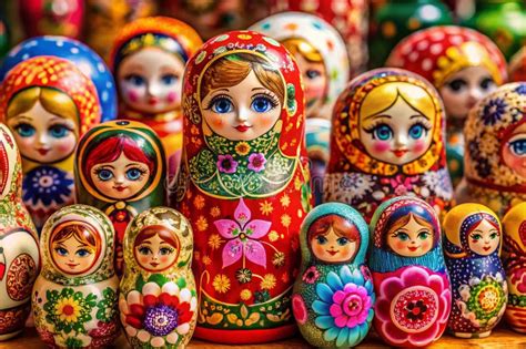 Exquisite Russian Nesting Dolls Matryoshka Set Premium Quality Vector