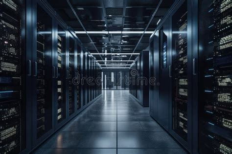 High Tech Data Center With Intricate Server Racks And Massive Amounts