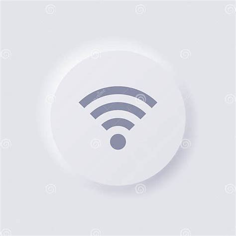 Internet Signal Symbol Icon White Neumorphism Soft Ui Design Stock Vector Illustration Of