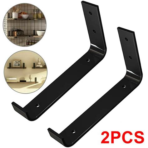 2pcslot Black Metal Angle Wall Shelf Brackets Hom Vicedeal