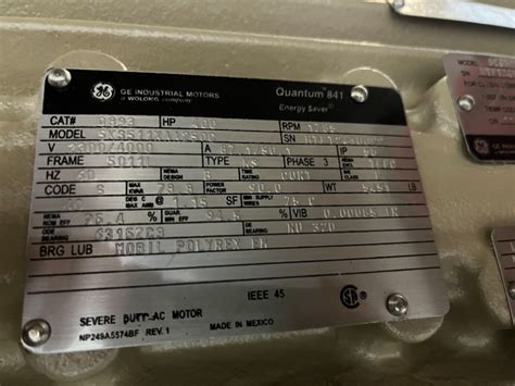 Ge 400 Hp 1800 Rpm Tefc 5011l 23004160 Volts Heartland Motors