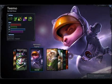 Astronaut Teemo League Of Legends Skin Spotlight Spirit Blossom Teemo