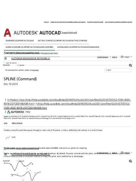 Spline Command Autocad Autodesk Knowledge Network Pdf