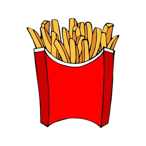 Dibujos De Papas Fritas De Comida Rápida Ilustración De Restaurantes De Papas Frites Vector