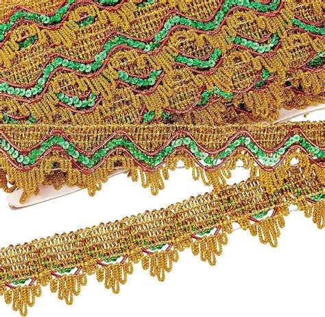 142 Yards Metallic Braid Trim Gold 40mm Wide Triangle Shape Lace