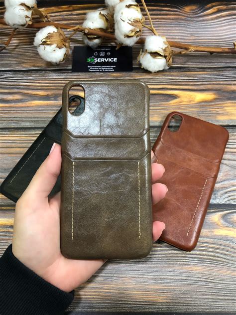 Купить Чехол iPhone XS Max (6.5) с кармашками, искусственная кожа ...