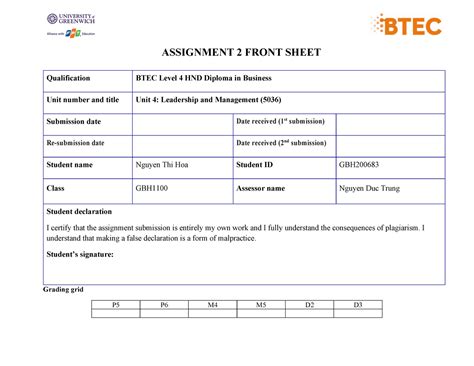 5036 assignment2 assignment 2 front sheet qualification btec level 4