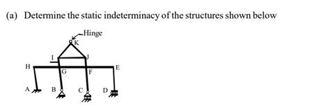 Solved A Determine The Static Indeterminacy Of The Chegg Com