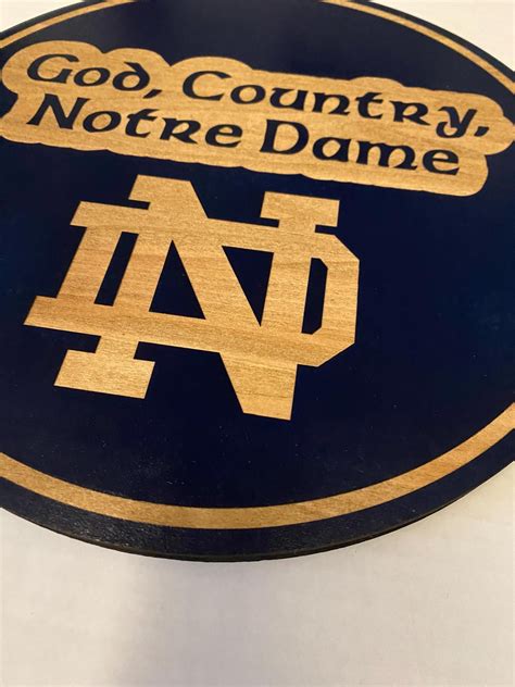 God Country Notre Dame Wood Engraved Sign Multiple Sizes Wall