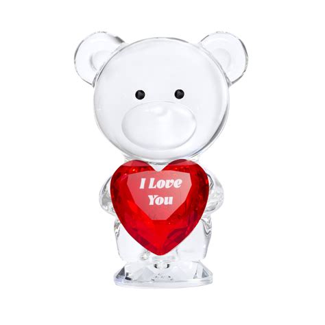 Crystal Teddy Bear And Crystal Hearts Collection Celebrate Love