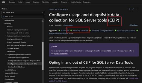 How Can I Turn Off Ceip Service On Azure Sql Database Microsoft Qanda