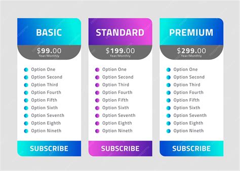 Premium Vector Pricing Table Template Set
