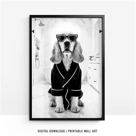 Cocker Spaniel Wall Art Cocker Spaniel Poster Funny Bathroom Decor Cocker Spaniel Print
