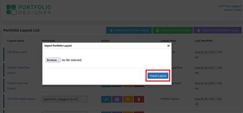 Can We Import Export The Layout Portfolio Designer