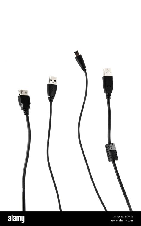 Various Usb Cable Isolated On White Stock Photo Alamy