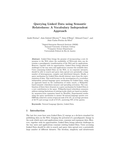 Pdf Querying Linked Data Using Semantic Relatedness A Vocabulary