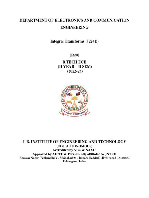 Integral Transforms Pdf Fourier Transform Laplace Transform