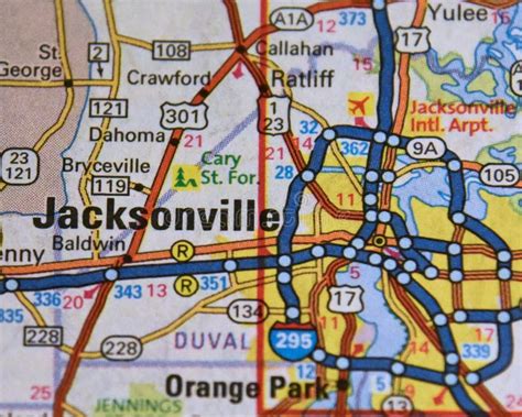 Map Image Of Jacksonville Florida Stock Image Image Of Tourism Park