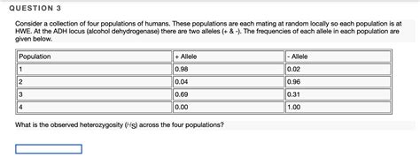 Solved Question 3 Consider A Collection Of Four Populations