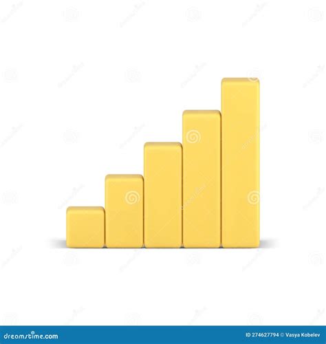 Bar Diagram Increase Graph Business Analyzing Chart Golden Isometric 3d Icon Realistic Vector