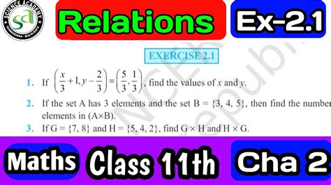 Class 11th Maths Ncert Ex 2 1 Introduction And Solution L Chapter 02 Relations And Functions
