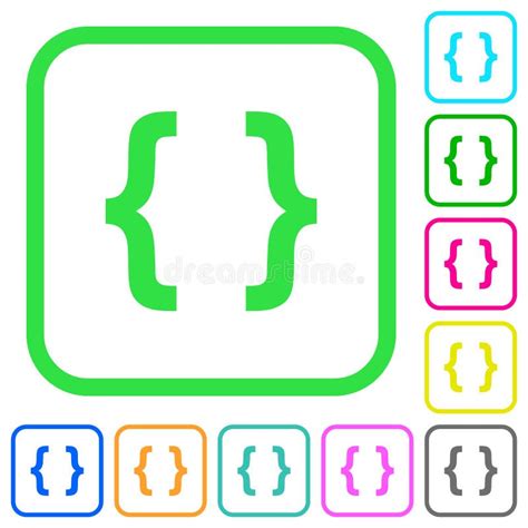 Programming Code Vivid Colored Flat Icons Icons Stock Vector