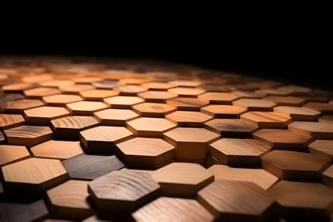 Premium Ai Image Closeup Background Of Tiled Hexagonal Wooden Dowel