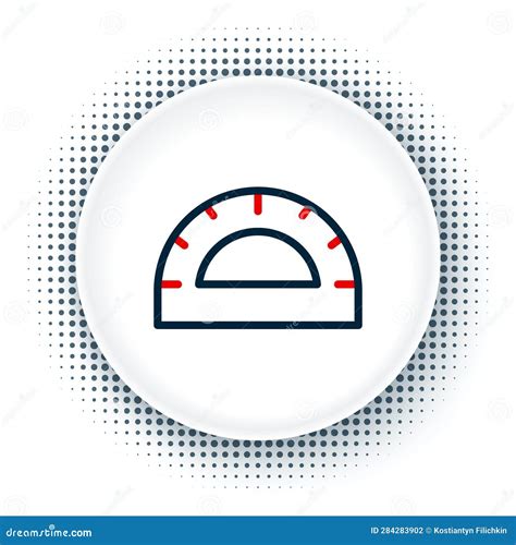 Line Protractor Grid For Measuring Degrees Icon Isolated On White Background Tilt Angle Meter