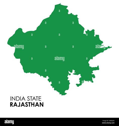 Rajasthan map of Indian state. Rajasthan map vector illustration. Rajasthan map on white ...