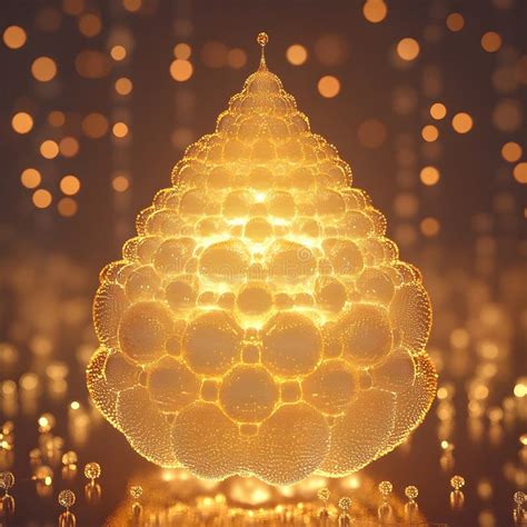 Abstract Glowing Orb Structure Illuminated On A Dark Background Stock