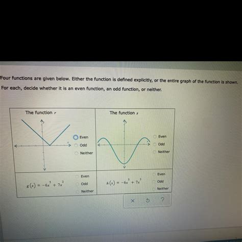 decide whether it is an even function an odd function or neither