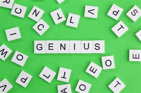 Letters Of The Alphabet With The Word Genius The Concept Of Smart Or Clever Ingenuity Premium