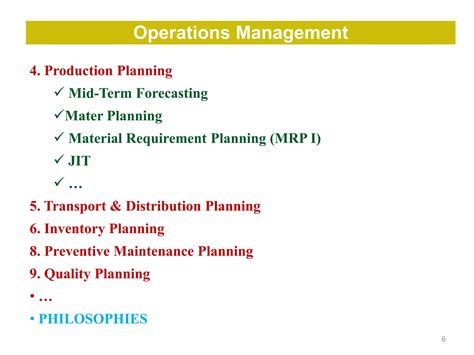 Introduction To Operations Management Functions Ppt