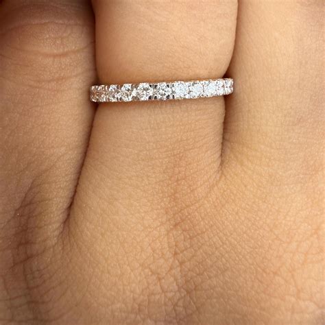 Lab Grown Diamond 14k Gold Eternity Wedding Band Stacking Ring Etsy