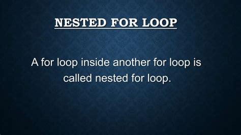 nested loop in c language pptx