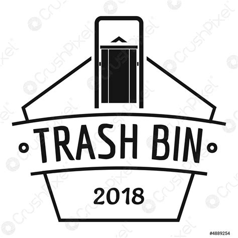 Bin Trash Logo Simple Black Style Stock Vector 4889254 Crushpixel