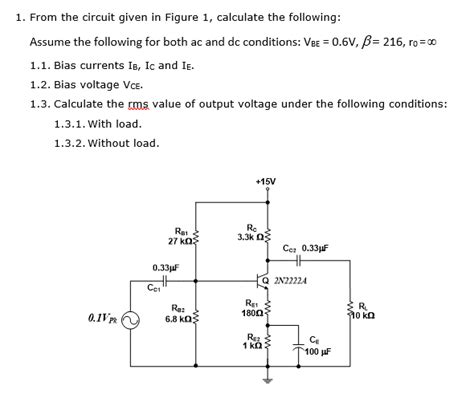 solved from the circuit given in figure 1 calculate the