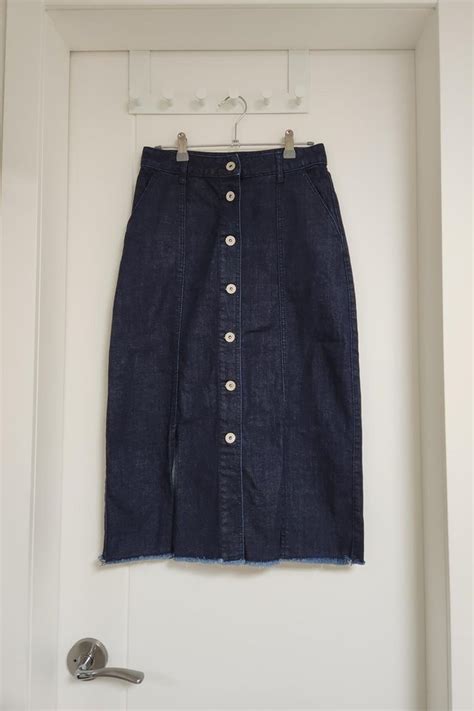 카이아크만 진청 데님 트임 롱 스커트 55 세컨웨어