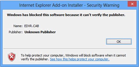 Unable To Install ActiveX Windows Has Blocked This Software Because It Cant Verify The