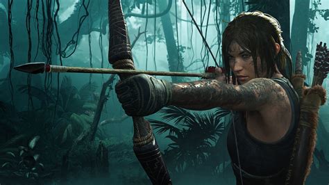 Lara Croft Z łukiem W Dżungli