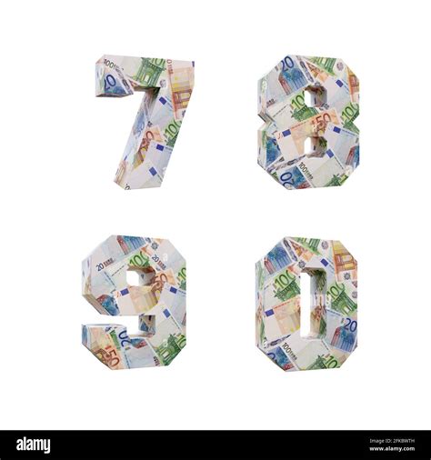 3d Rendering Of Alphabet With Wrapped Around Euro Banknotes Digits 7 0