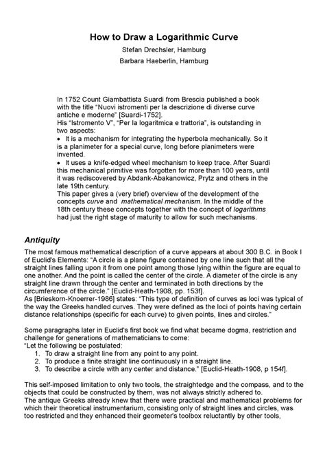 PDF How To Draw A Logarithmic Curve