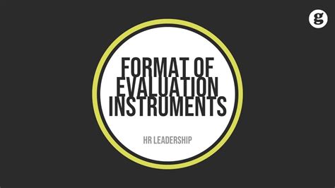 Format Of Evaluation Instruments Youtube
